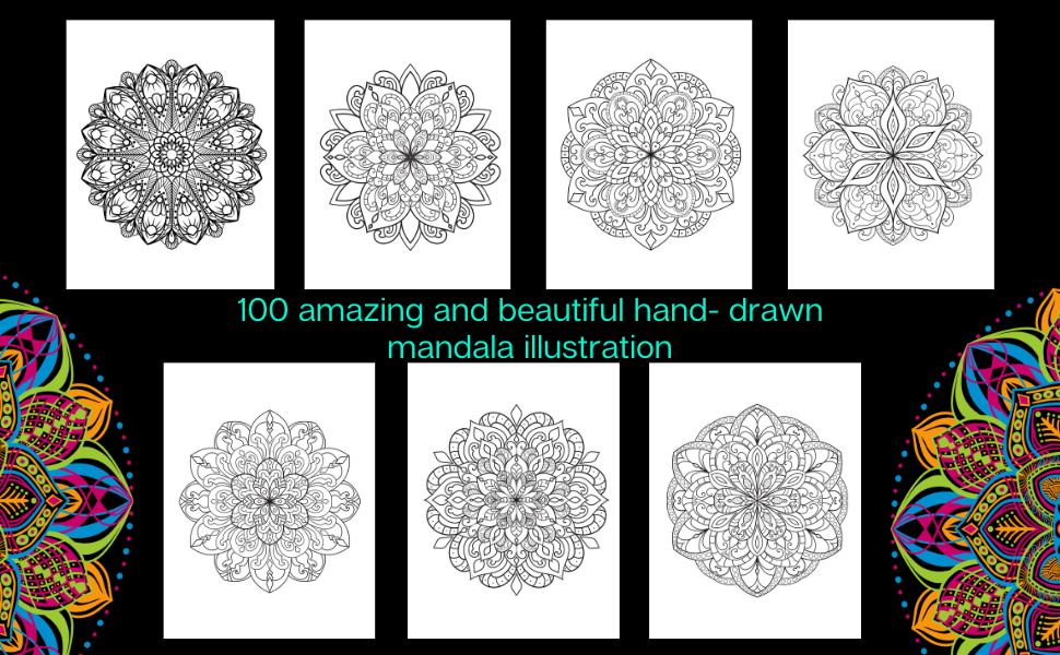Amazon.com: 100 Mandalas Adult Coloring Book: Stress Relieving Beautiful Mandala Designs for ...
