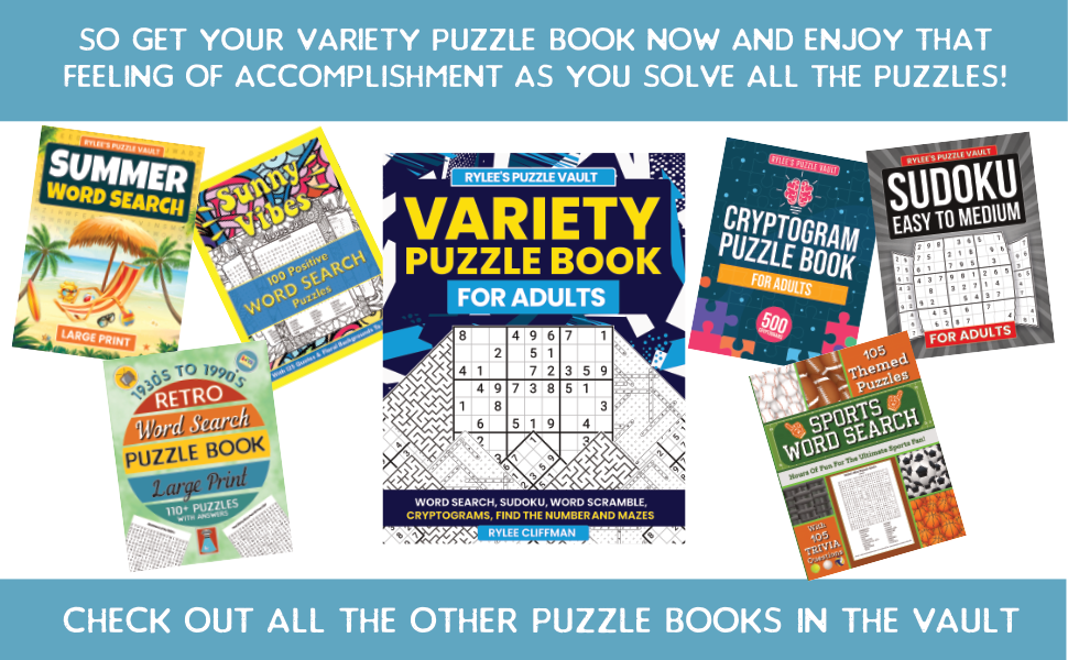 Rylee's Variety Puzzle Book For Adults: Have Fun With This 100+ Mixed Puzzles Activity Book For ...