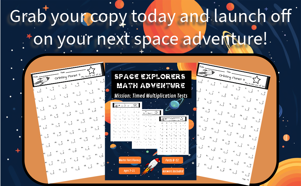 Space Explorers Math Adventure - Mission: Timed Multiplication Tests ...