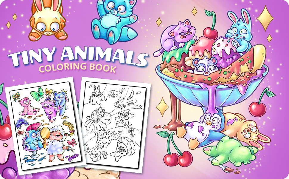 Amazon.com: Tiny Animals Coloring Book: For Adults with Hilarious Scenes for Fun and Relaxation ...