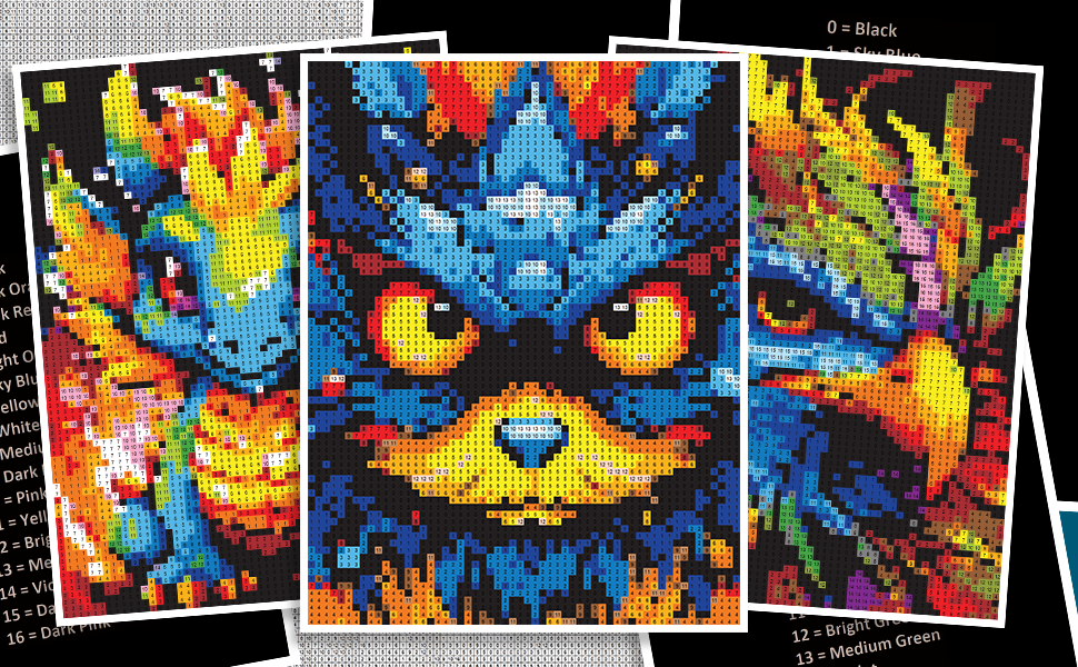 hidden picture mosaic coloring pages