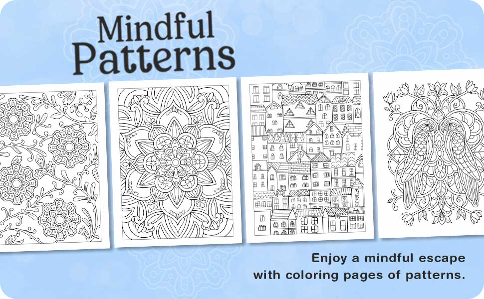 Amazon.com: Mindful Patterns: Adult Coloring Book with Easy and Relieving Mandala Style Pattern ...