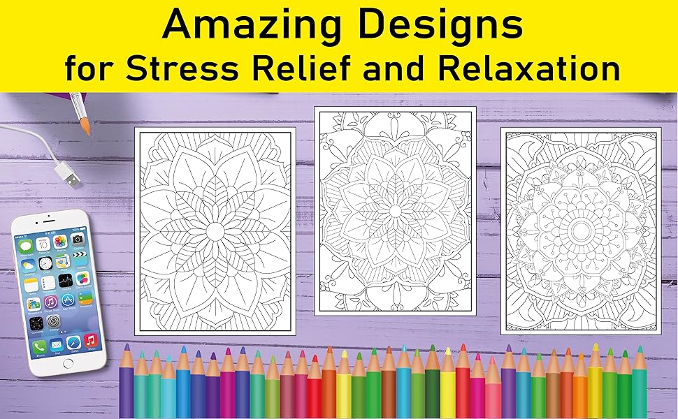 Amazon.com: 100 Relaxing Patterns Coloring Book: Mindful patterns large print adult coloring ...