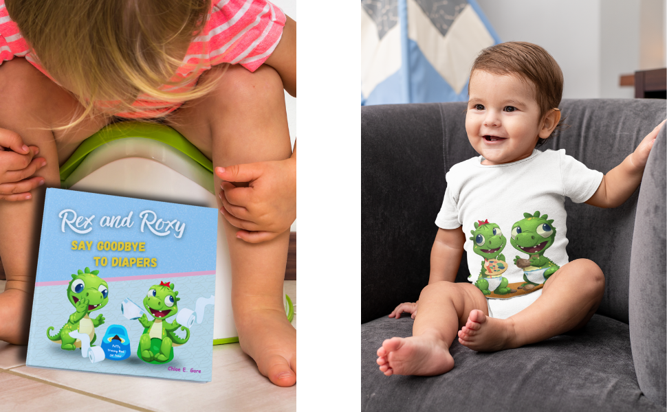 Rex and Roxy Say Goodbye to Diapers: Potty Training Book for Twins: A Dinosaur's Story for Girls ...