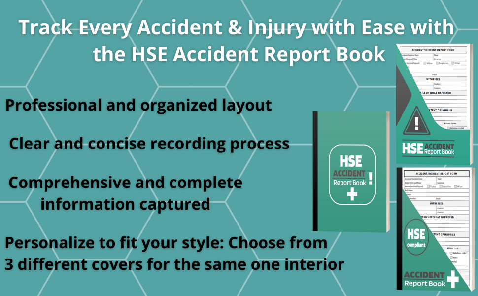HSE Accident Report Book: Accident & Incident Log Book, Security Health And Safety Record Book ...