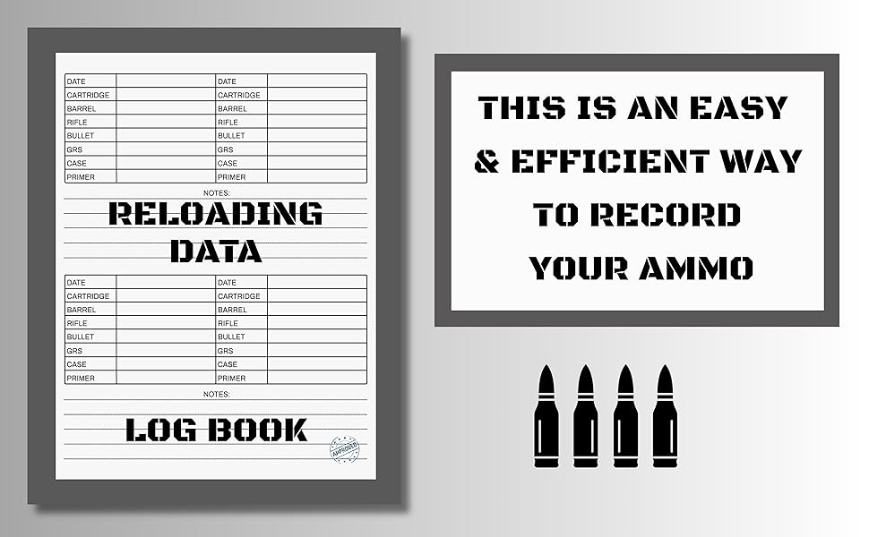 Reloading Data Log Book: Reloaders Log | Track & Record Ammunition Handloading Details | Ammo ...