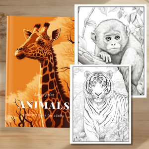 Amazon.com: Large Print Animals Coloring Book For Adults: 20 coloring ...
