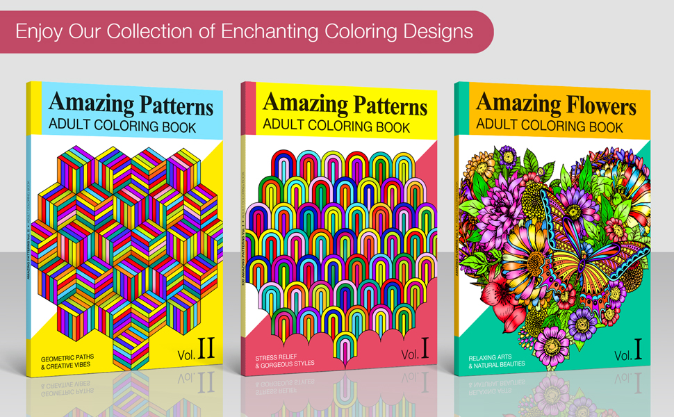 Amazon.com: Amazing Patterns Adult Coloring Book - Vol. I: Stress Relieving Designs, Mindful ...