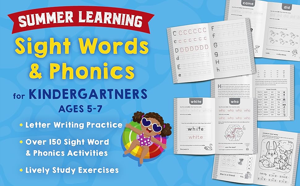 Get Ready to Read: Summer Sight Words & Phonics Kindergarten Activity ...