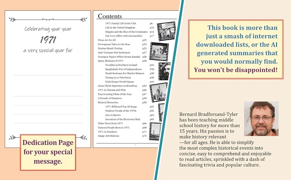 Flashback to 1971 - A Time Traveler’s Guide: Perfect birthday or wedding anniversary gift for ...