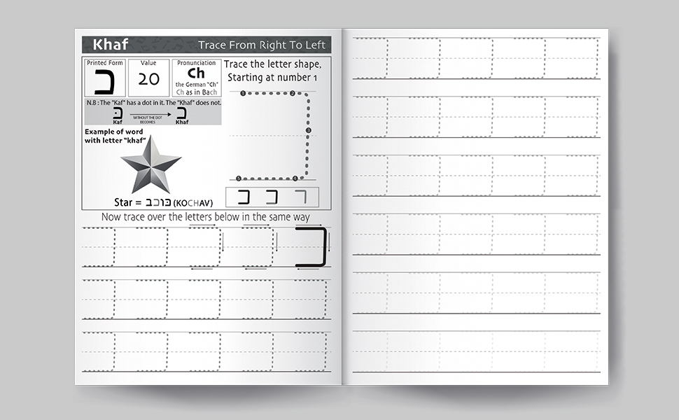 Alef Bet Hebrew Tracing And Practice: Learn to read and write the ...