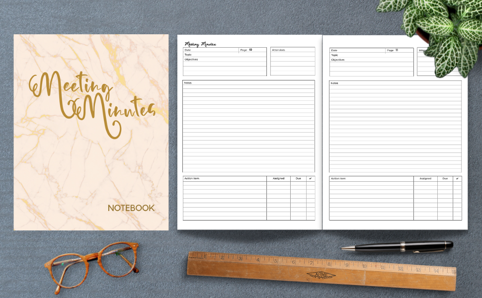 Amazon.com: Meeting Minutes Notebook: Cute Pink Meeting Notebook for ...