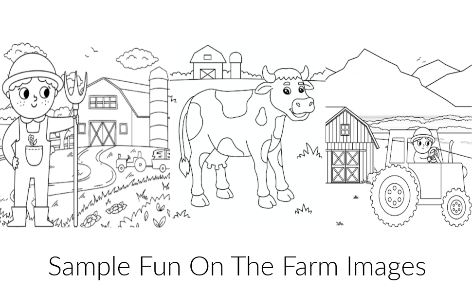 Fun On The Farm Coloring Book: Farm Coloring Book For Kids Ages 3-8 ...