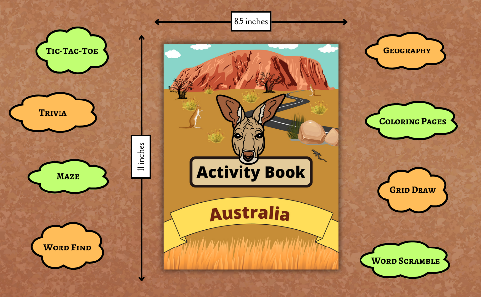 Australia Activity Book for Kids Ages 6-10 & Older: Enjoy Coloring ...