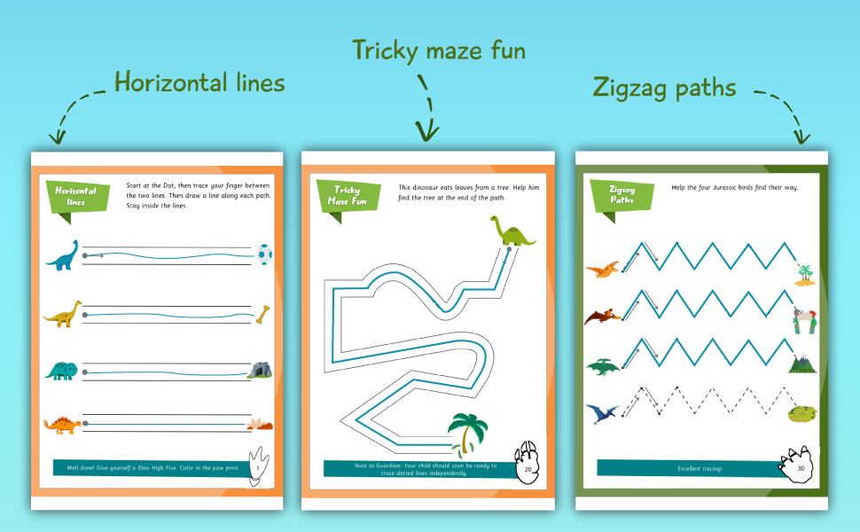 Amazon.com: My Dinosaur Pencil Control Workbook – Ages 3-5: First ...