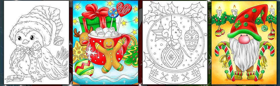 Amazon.com: Cute Christmas: A Christmas Coloring Book for Adults and ...