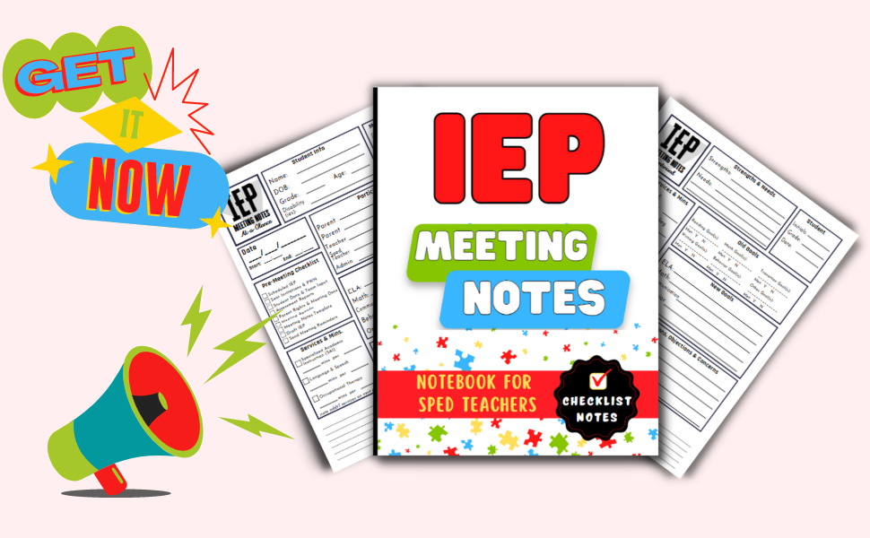 IEP MEETING NOTES NOTEBOOK for SPED TEACHERS: Checklist Notes. Great ...