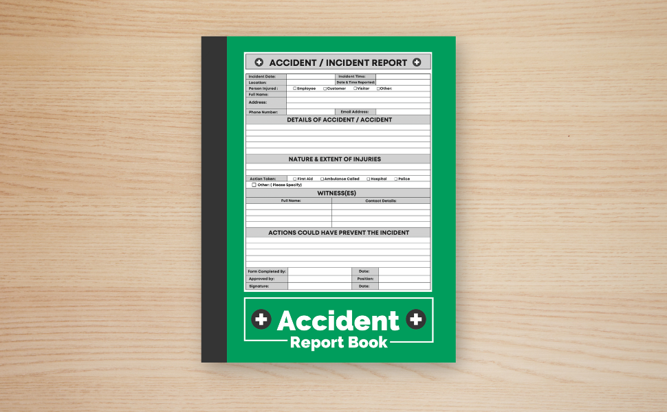Accident Report Book: HSE Compliant Accident & Incident Record Logbook, Record All Incident In ...