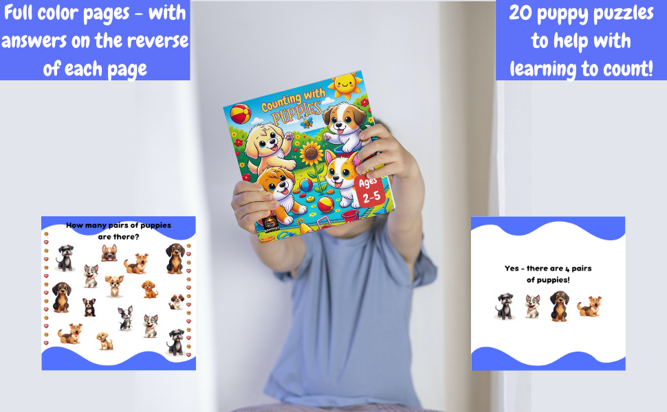 Counting With Puppies: Fun and Educational Math Activity Book for Kids ...