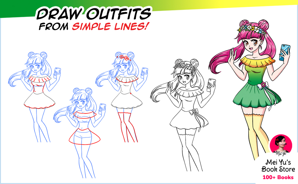 how to draw glitter lucky step by step