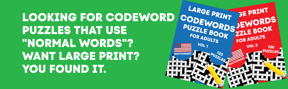 Amazon.com: Codewords Puzzle Book for Adults (Vol 1): Large Print Codeword Puzzles for Adults ...