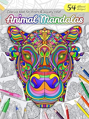 Amazon.com: Animal Mandala Coloring Book for Adults | Unique Animal ...