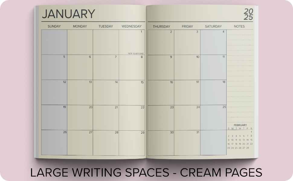 2025-2026 Monthly Planner: Large, Simple Two Year Calendar & Schedule ...