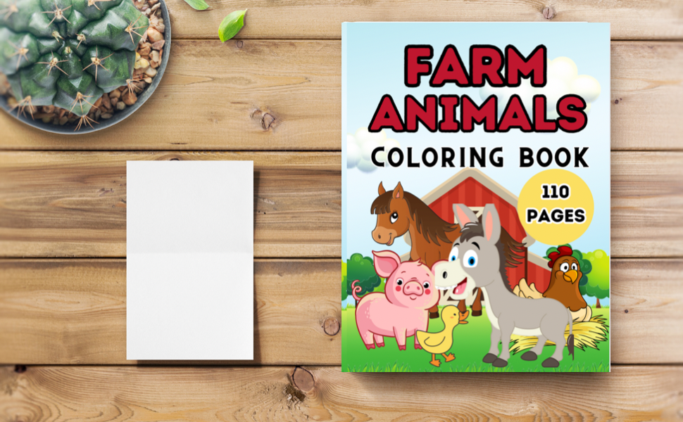 Farm Animals Coloring Book: For Kids age 2-7, Toddlers.: Beautiful ...