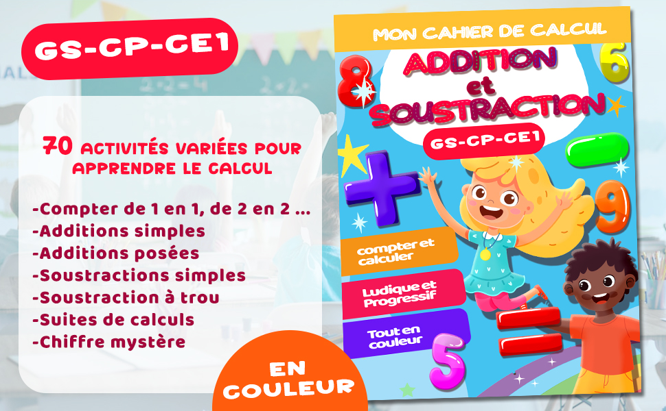Mon cahier de calcul addition et soustraction GS CP CE1: j'apprends les ...