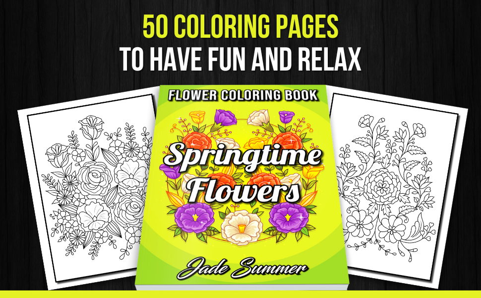 Amazon.com: Springtime Flowers: An Adult Coloring Book with Beautiful ...