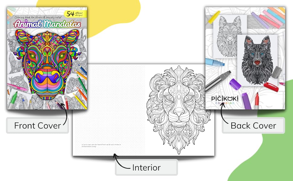 Amazon.com: Animal Mandala Coloring Book for Adults | Unique Animal ...