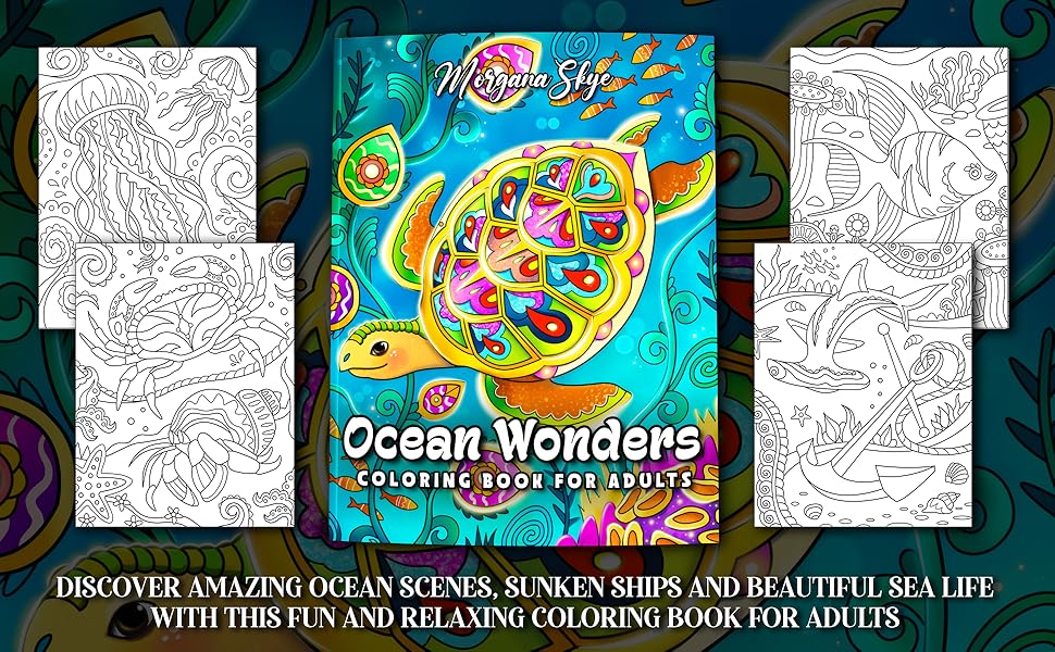 Amazon.com: Ocean Wonders Coloring Book for Adults: Featuring Fun and ...