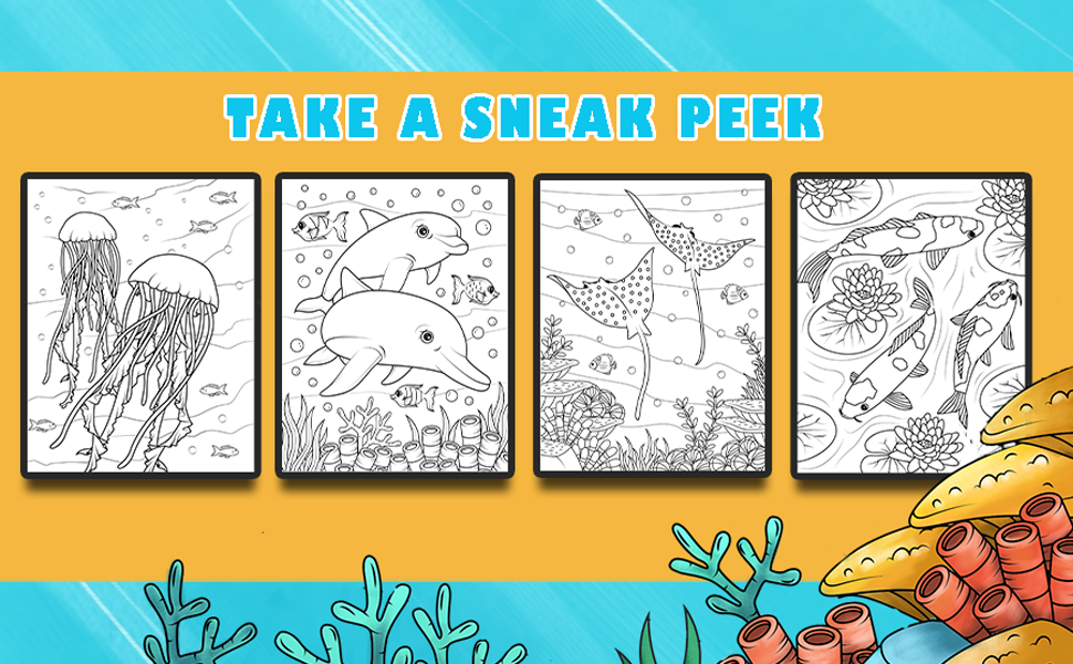 Ocean Coloring Book for Kids 4+: Sea Creature Coloring Book with Fun ...