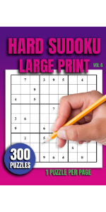 Hard Sudoku Large Print: Volume 3 - 300 Puzzles, 1 Puzzle Per Page ...