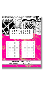 Amazon.com: Zentangle Sketchbook, Squared tangle tiles: Large sheets with grids for zendoodle ...