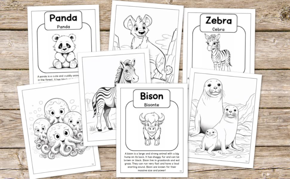 Zoo Animals Facts Coloring Book for Kids: Learn Fun Facts and coloring ...