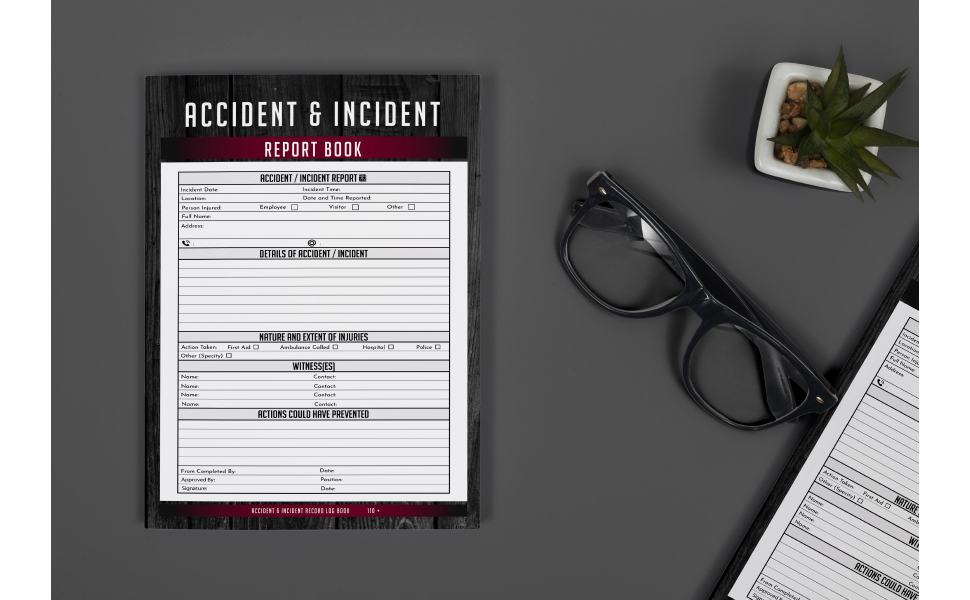 Accident and Incident Report Book: Incident Report Book, Health and Safety Report Log Book ...