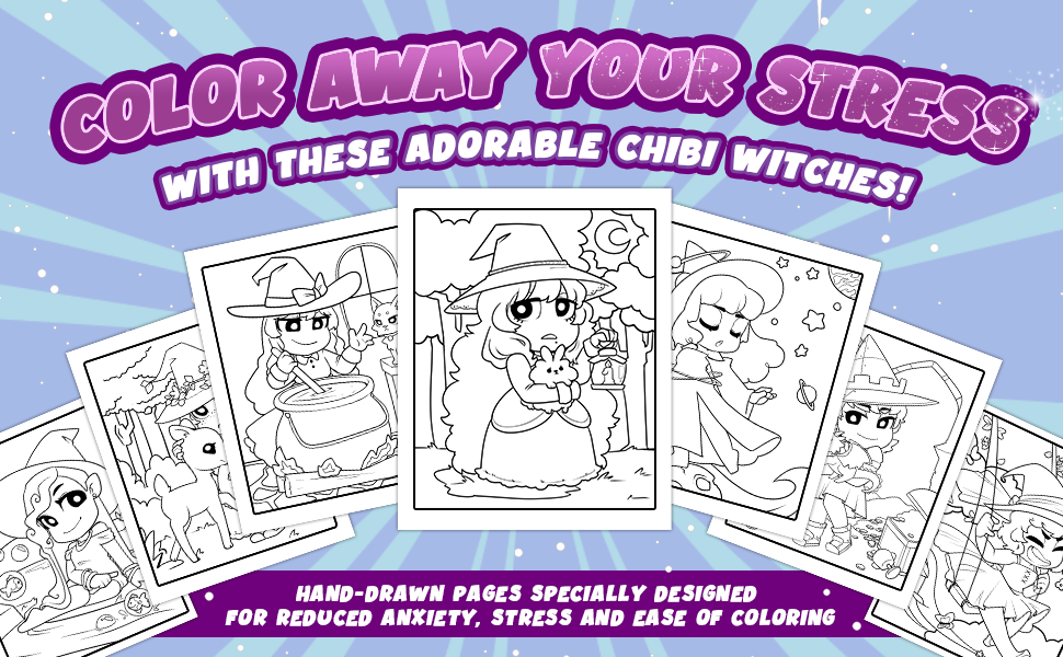 Chibi Witch Coloring Book: Creepy Kawaii Coloring Book Featuring ...