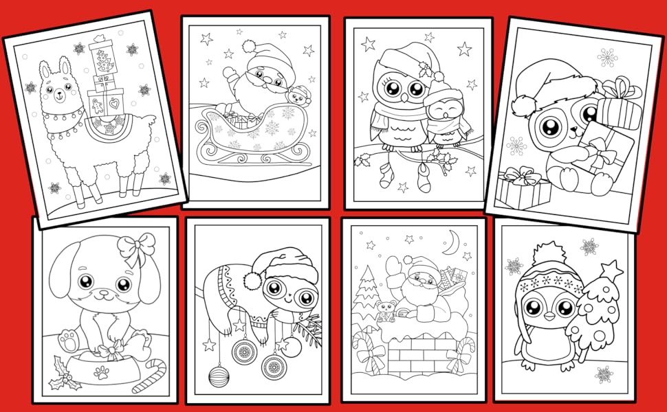 Christmas Coloring Book: Cute, Fun and Festive Holiday Designs for Kids ...