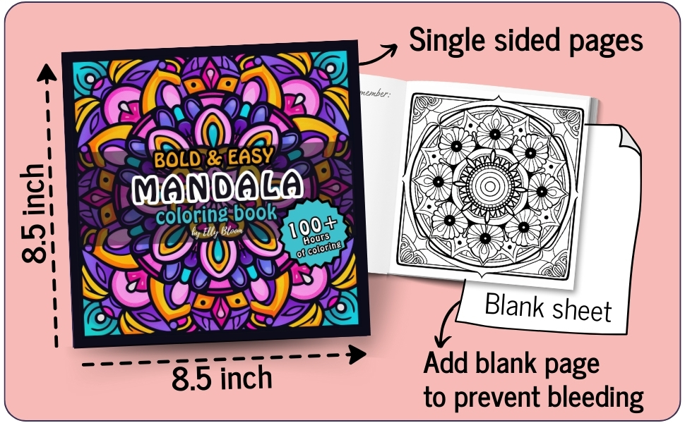 Amazon.com: Easy Mandala Coloring Book For Adults: Bold And Easy ...