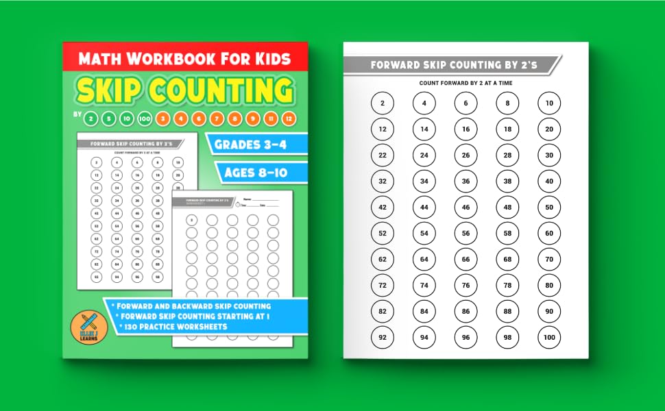 Skip Counting - Math Workbook For Kids: Mathematics Learning Activity ...