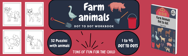 Farm Animals Dot to Dot Book for Kids, Little Kids Connect the Dots ...