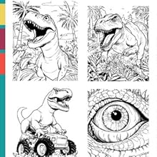 Dinosaur Coloring Book With Facts: Prehistoric Coloring Gift For Kids ...