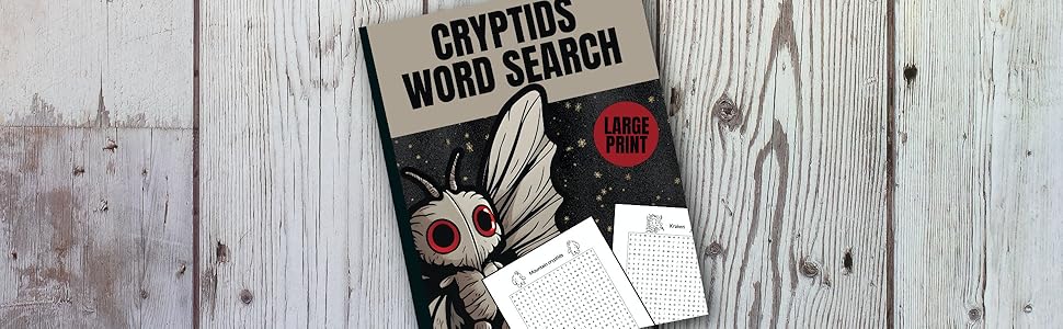 Cryptids Word Search: 45 large print Adult search and find puzzles about Cryptozoology for ...