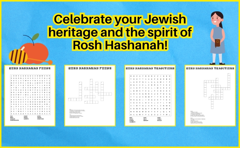 Rosh Hashanah Activity Book for Kids | Brain Games for Kids | Ages 6-12 ...
