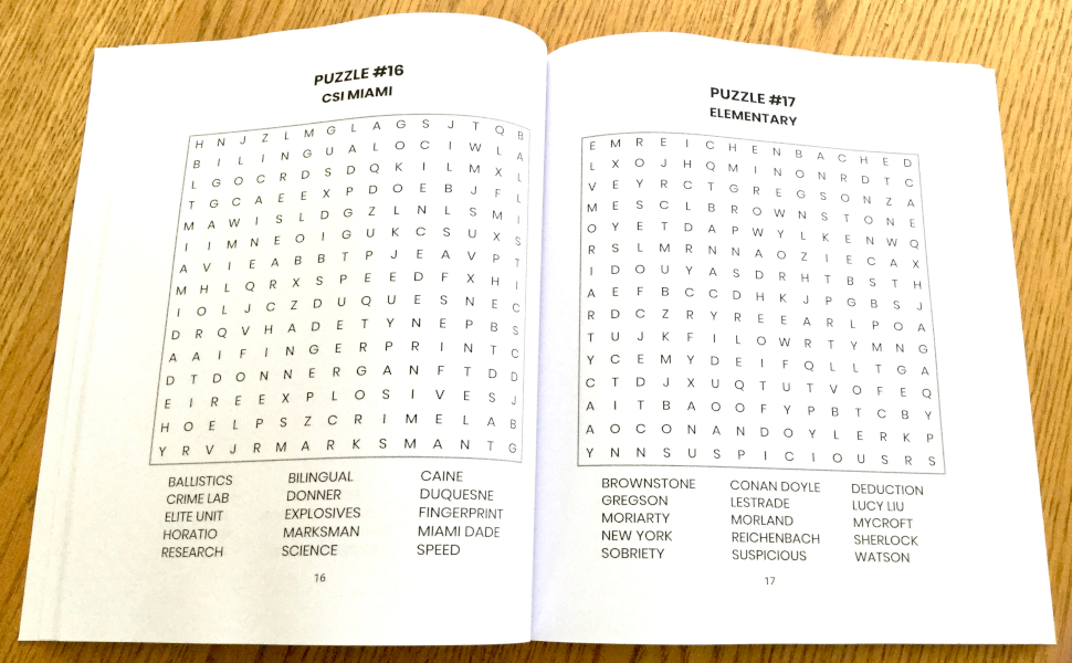 Police and Detective TV Shows, Word Search Puzzle Book: Large Print ...
