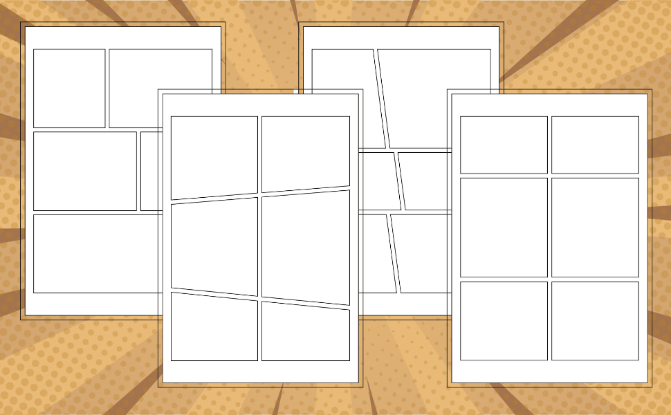 Amazon.com: Blank Comic Book: 110 Different Templates, 2-7 Panel ...