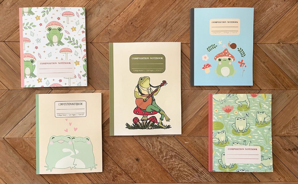 Amazon.com: Composition Notebook Vintage Frog Under Mushroom ...