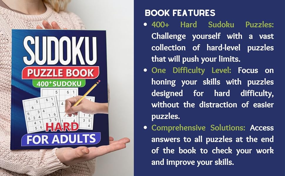 Sudoku Puzzle Book for Adults: Master Your Sudoku Skills with 400+ Hard Puzzles - A Large Print ...