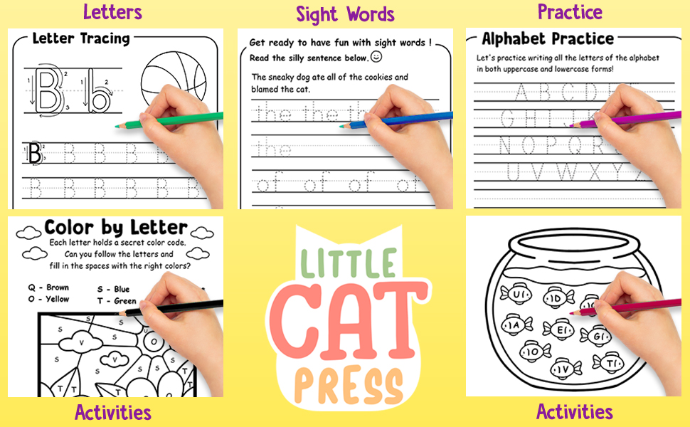 ABC and Sight Word Tracing Workbook: Tracing and Writing Book for ...